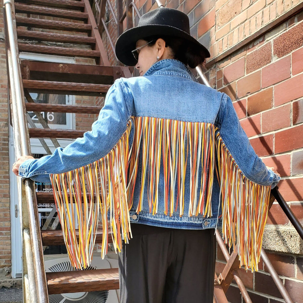 Multi Colored Fringe Denim Jacket - Scully - JKSY8 – STONE FEATHER ROAD